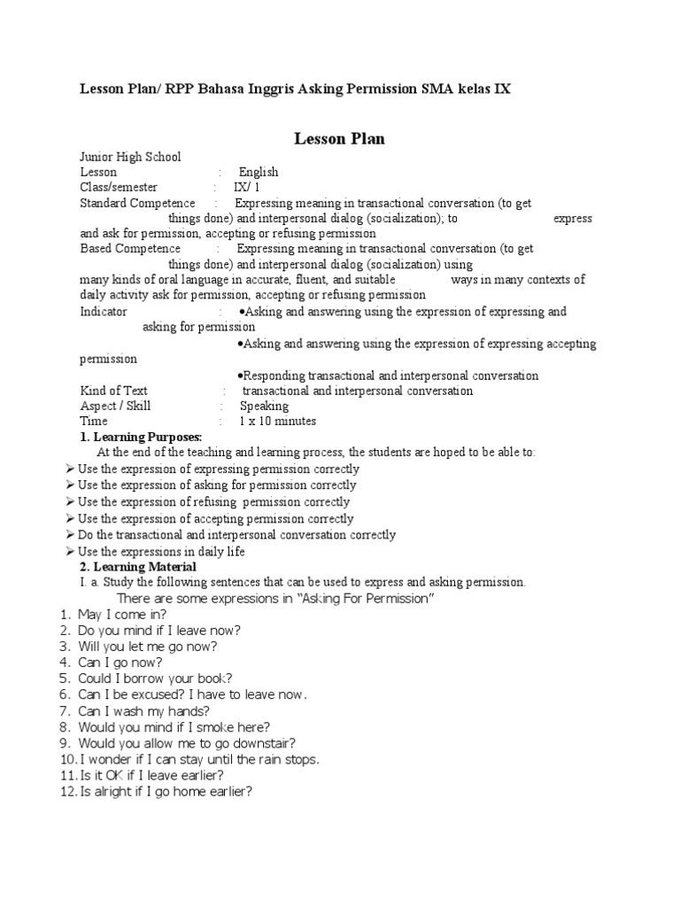 Lesson Plan | PDF | Educational Assessment | Question