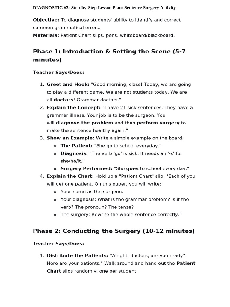 Sentence Surgery | PDF | Verb | Medical Diagnosis