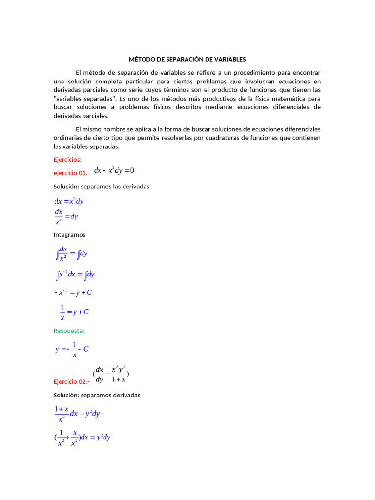 Método de Separación de Variables | PDF