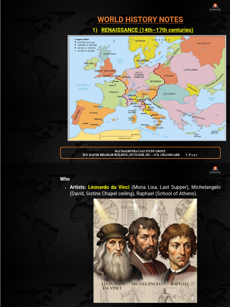 World History Study Notes: Key Eras | PDF | Age Of Discovery | Renaissance