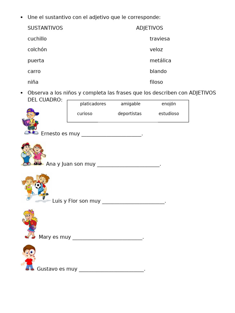 Sustantivos y Adjetivos | PDF