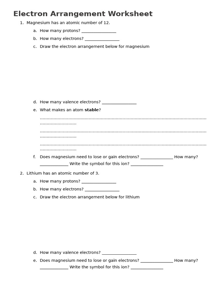 Valence Electrons and Electron Arrangement | PDF | Ion | Periodic Table