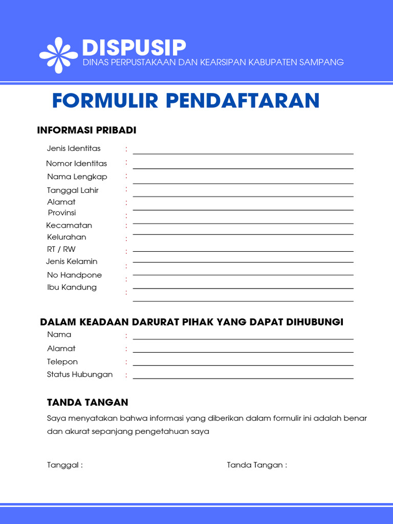 Putih Dan Merah Minimalis Formulir Pendaftaran Sekolah Document | PDF