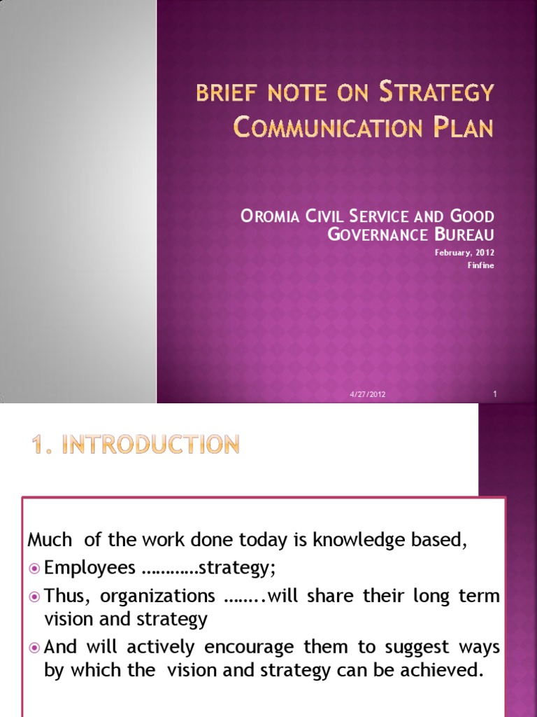 Strategy Communication Plan | PDF | Strategic Management | Goal