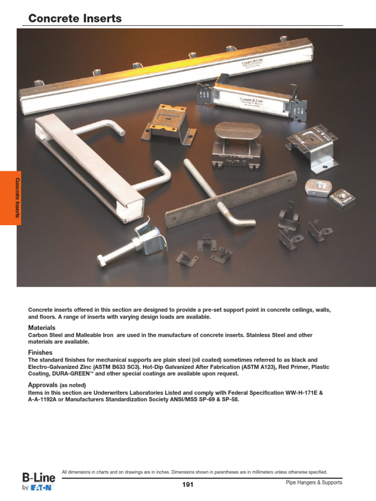 Tolco Concrete Inserts | PDF | Pipe (Fluid Conveyance) | Screw