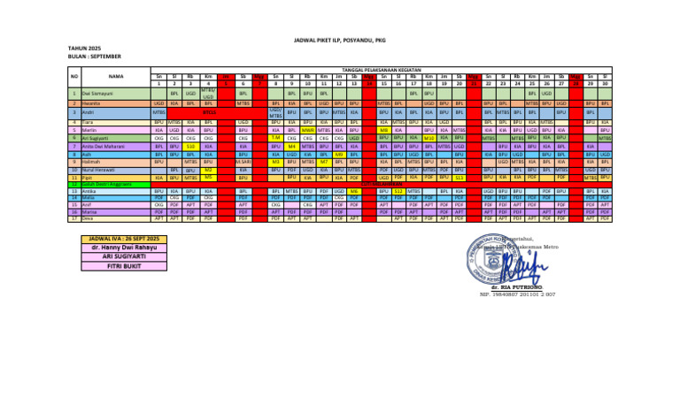 Jadwal Ilp Sept - 2025 | PDF