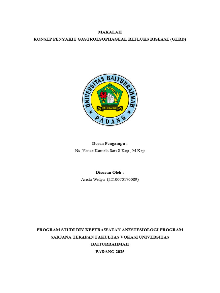 Konsep Penyakit GERD: Definisi dan Penanganan | PDF