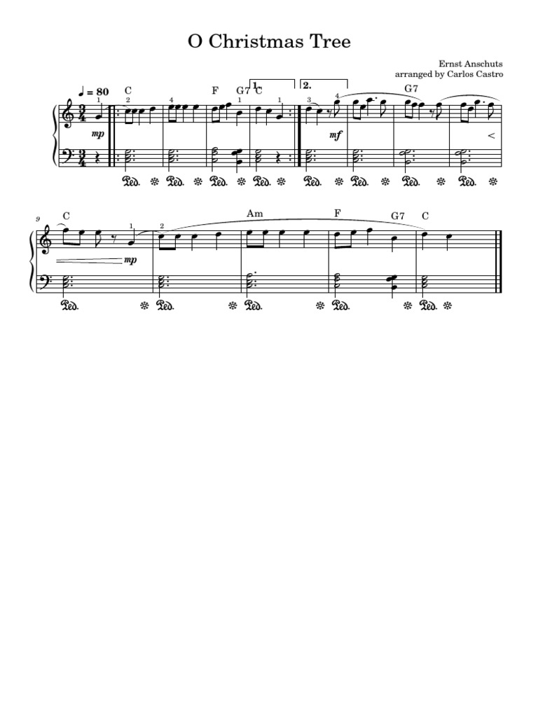 O Christmas Tree Easy Piano 1756335197780 | PDF