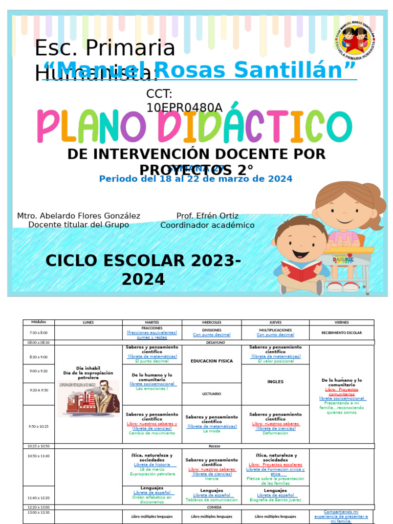 Plan de Clases Primarias: Proyectos Educativos | PDF | Género ...