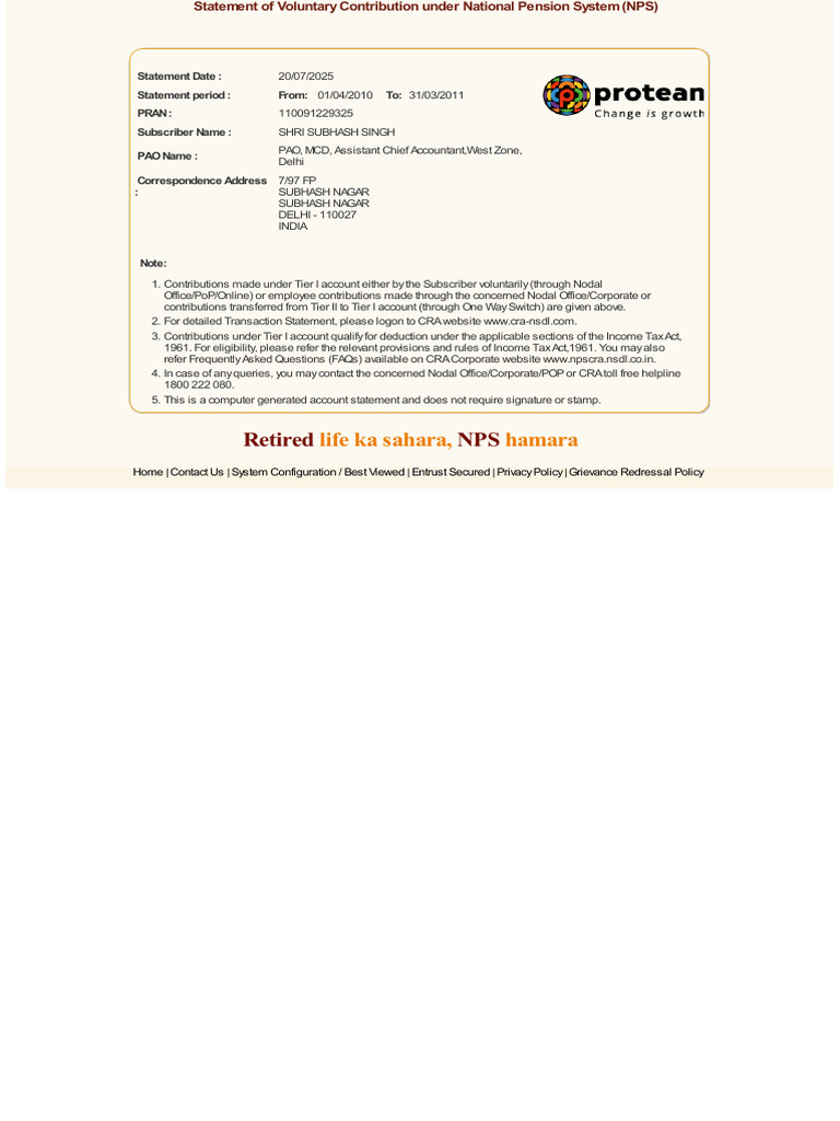 Retired NPS: Life Ka Sahara, Hamara | PDF