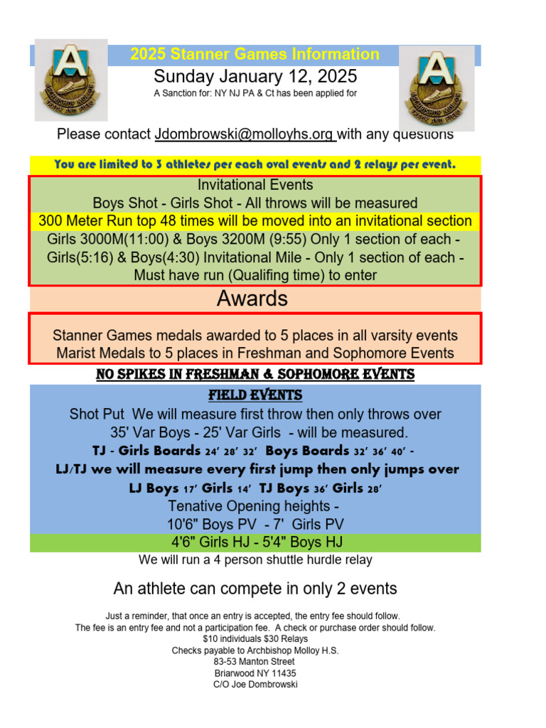 2025 Stanner Games Details | PDF