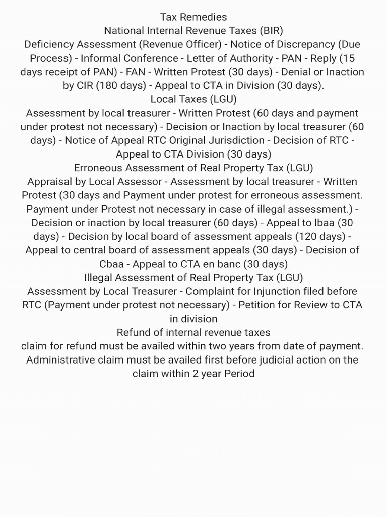 Tax Remedy Procedures | PDF