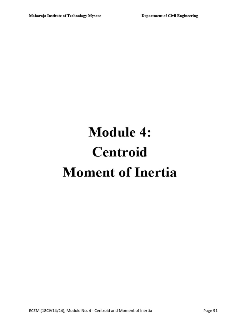 Centroid and Moment of Inertia Guide | PDF | Mechanics | Physical ...