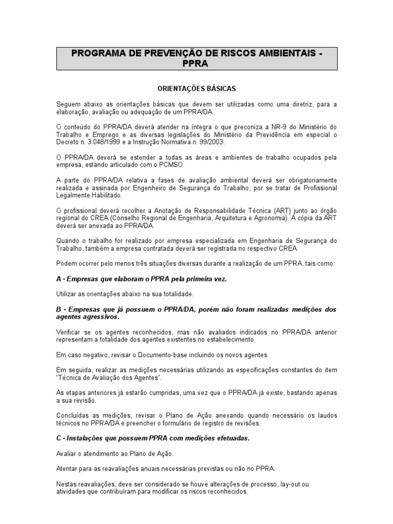 Modelo de Ppra Muito Bom | PDF | Queimadura | Ambiente natural