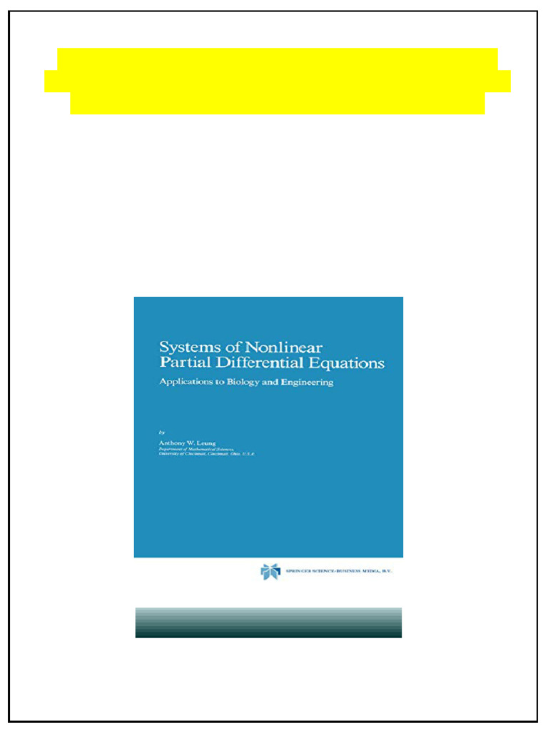 Systems of Nonlinear Partial Differential Equations Applications To ...