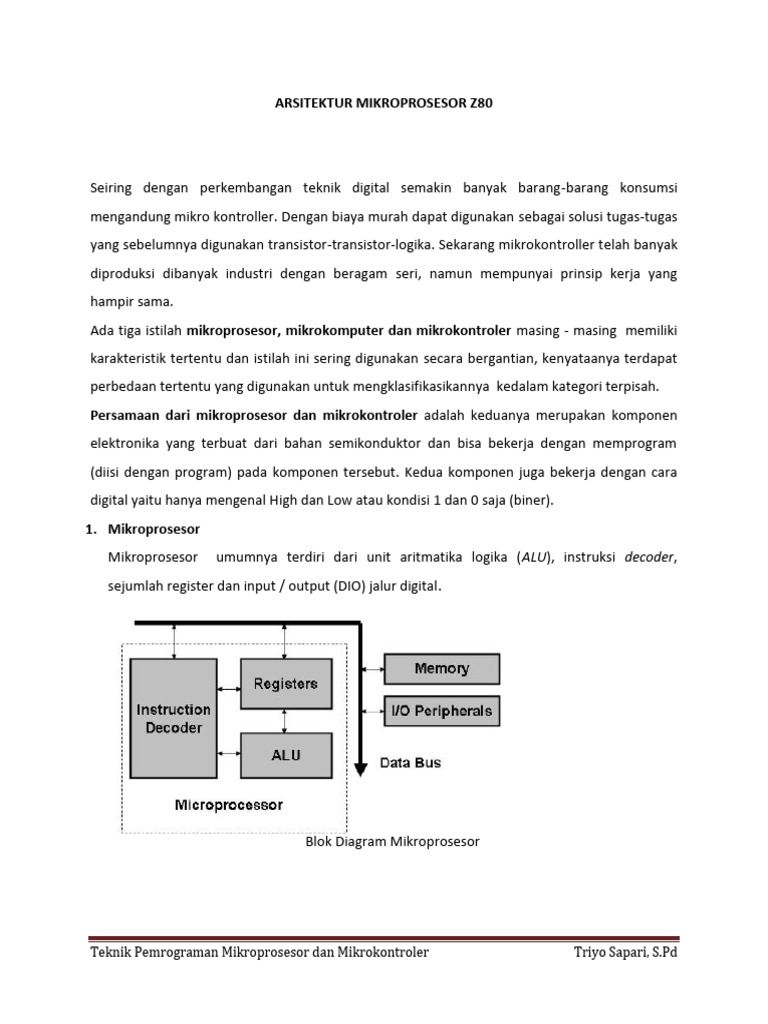 Arsitektur Mikroprosesor Z80 | PDF