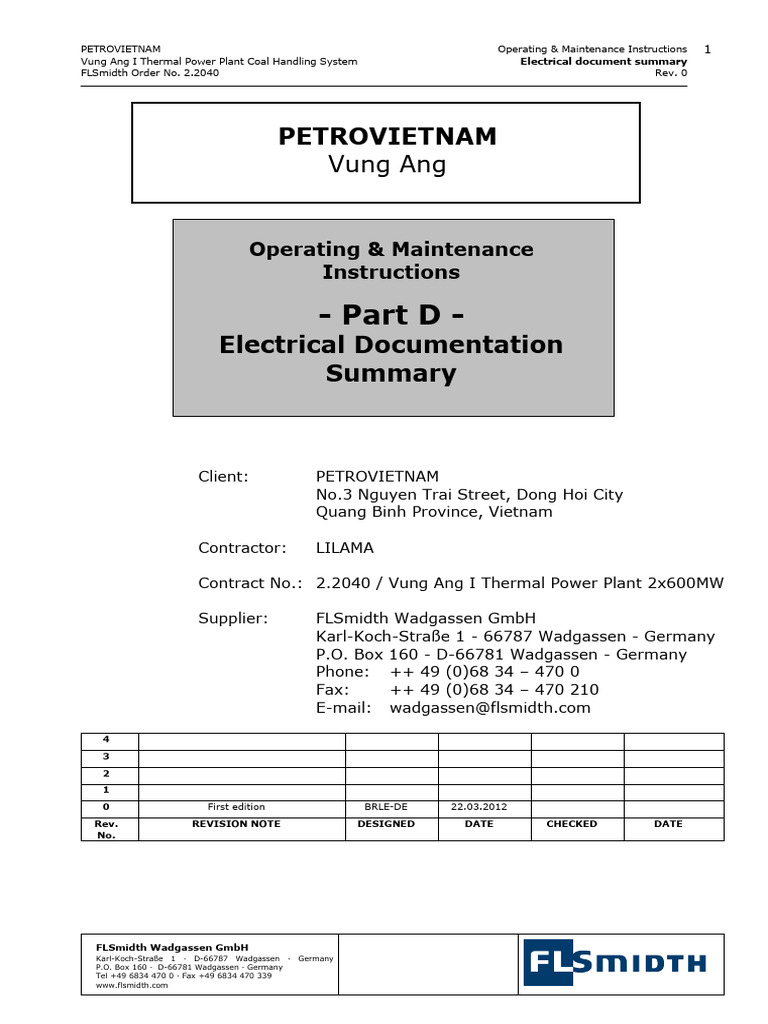 Electrical Documentation Summary en Rev0 | PDF | Power Station