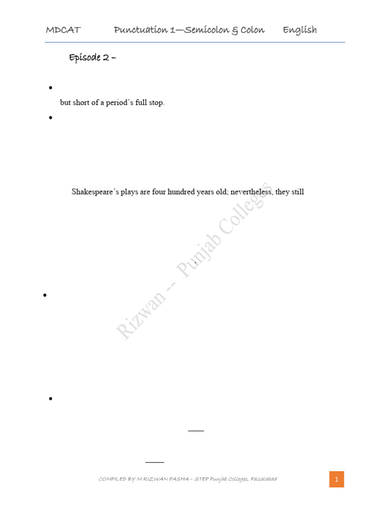Understanding Colons and Semicolons | PDF | Comma | Punctuation