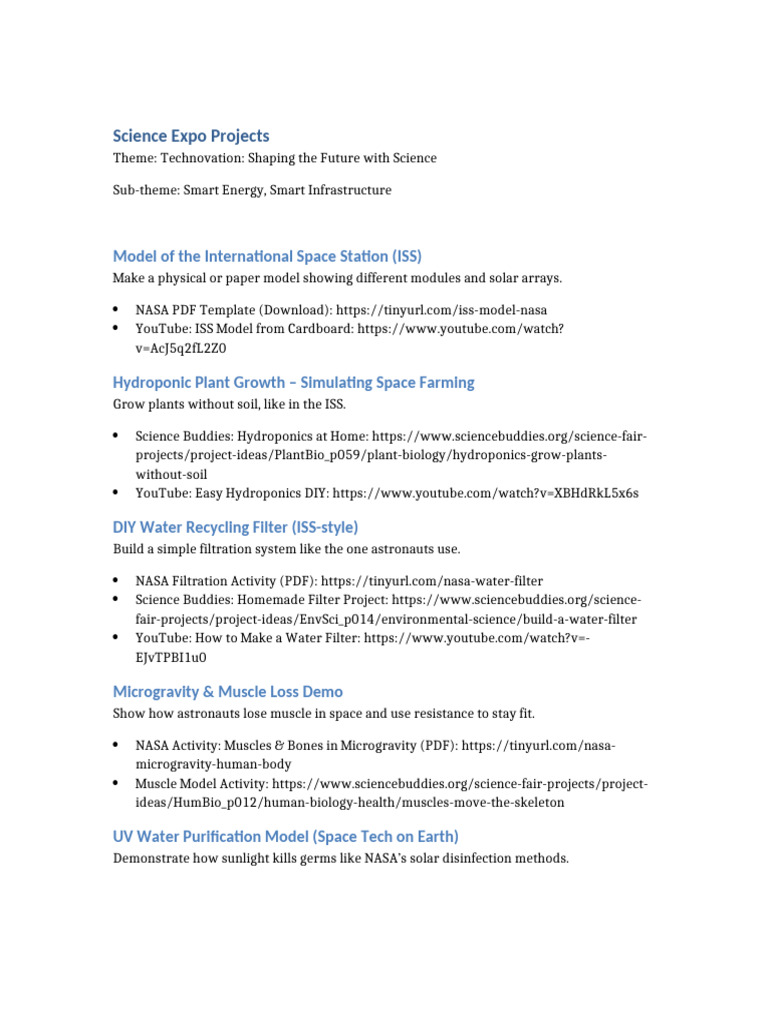 Innovative Science Expo Projects | PDF