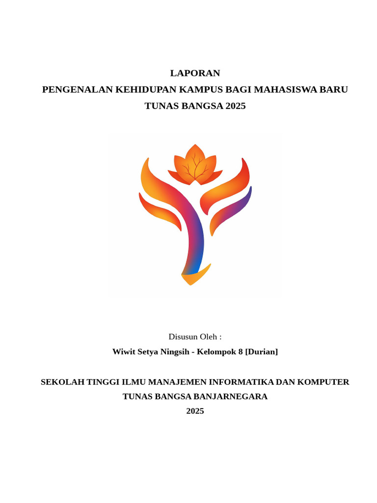 Format Laporan PKKMB Tunas Bangsa Wiwit | PDF
