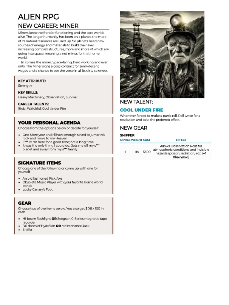 Alien Career Miner | PDF