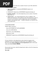 SQL Table Creation for Departments and Employees | PDF | Data ...