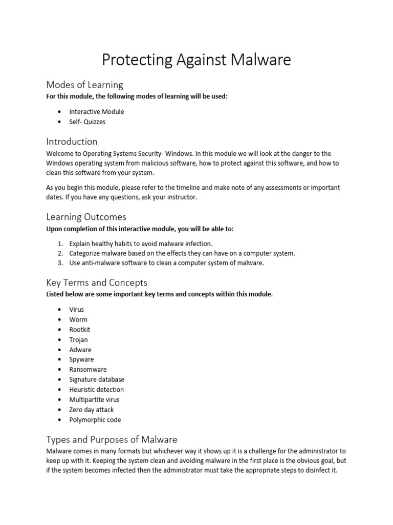 Windows Malware Protection Guide | PDF | Malware | Antivirus Software