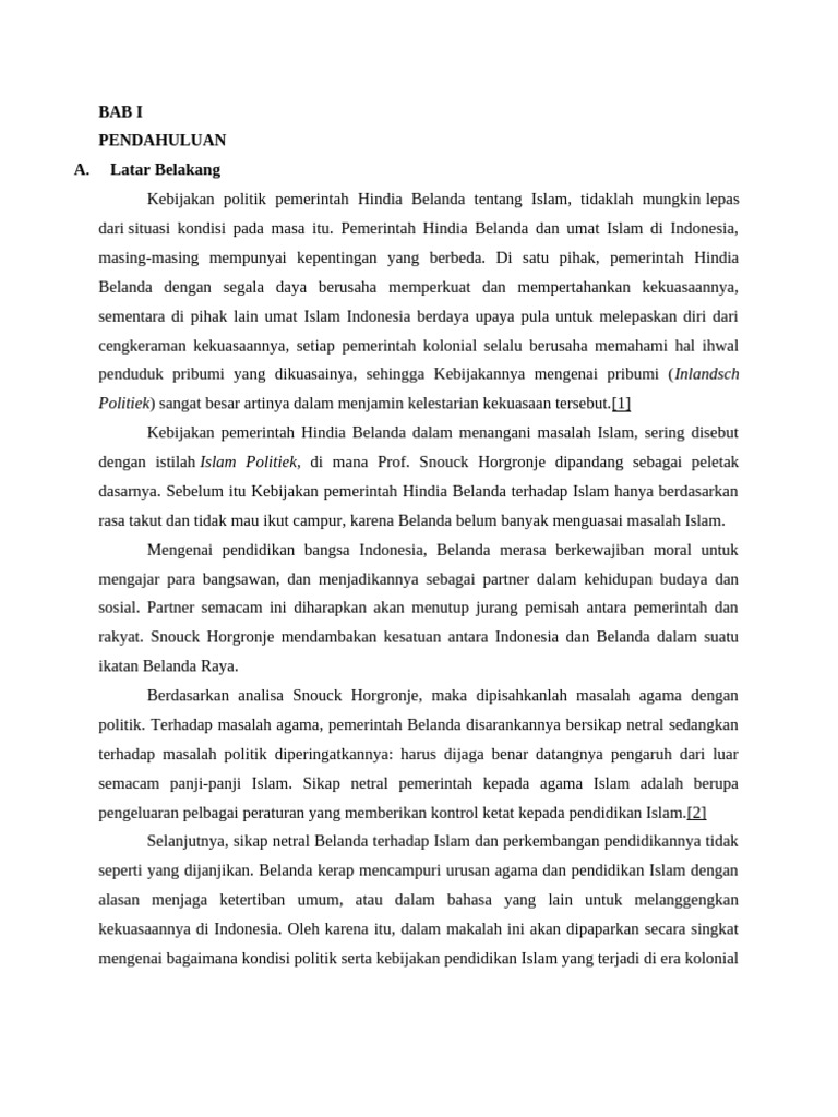 Kebijakan Politik Belanda Terhadap Islam | PDF