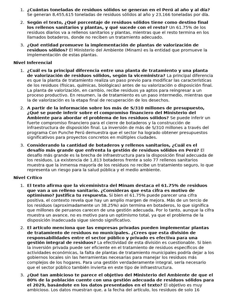 Residuos Sólidos en Perú: Datos y Desafíos | PDF | Residuos | Gestión ...