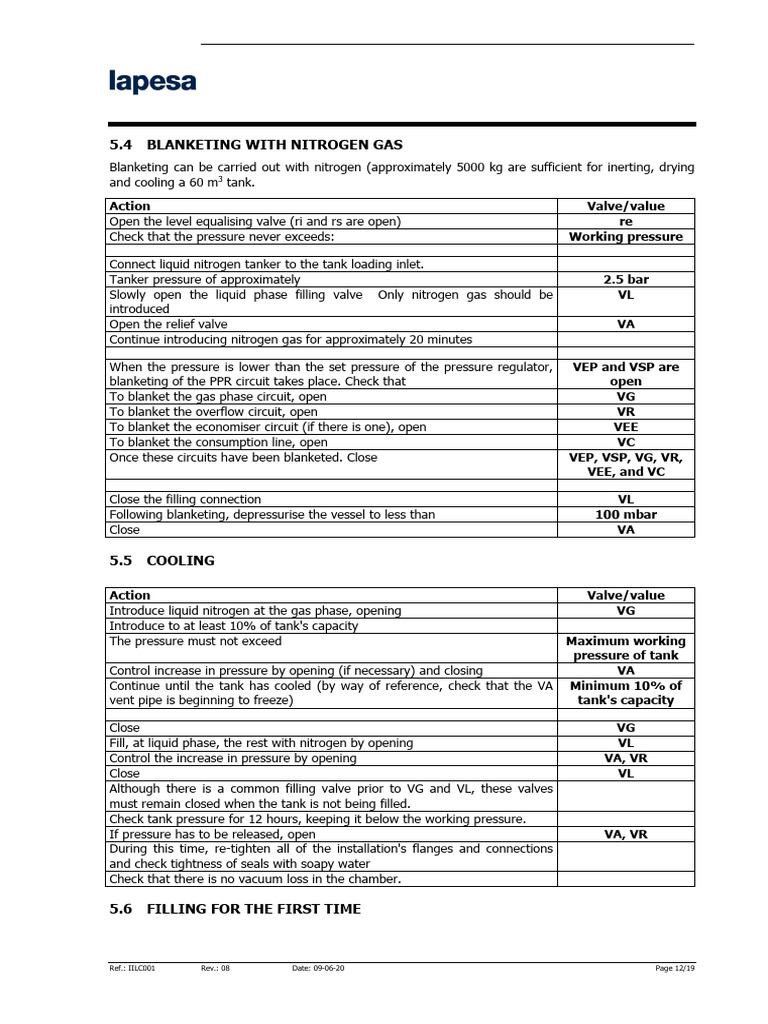 User and Installation Manual LNG Tanks | PDF | Valve | Liquefied ...