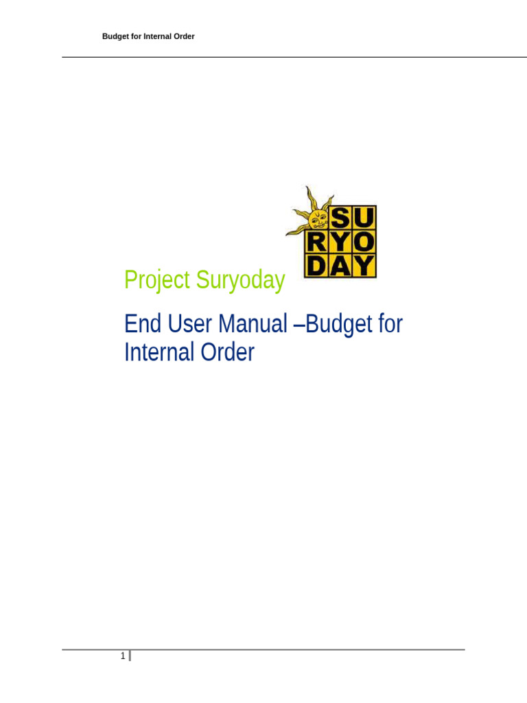 Internal Order Budgeting Guide | PDF | Computing | Software