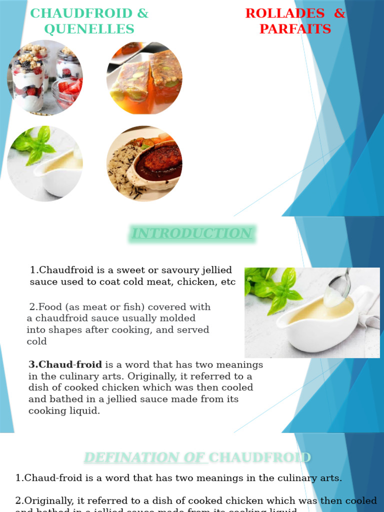 Chaudfroid, Quenelles, Parfaits, Rollades 1 | PDF | Foods | Cooking