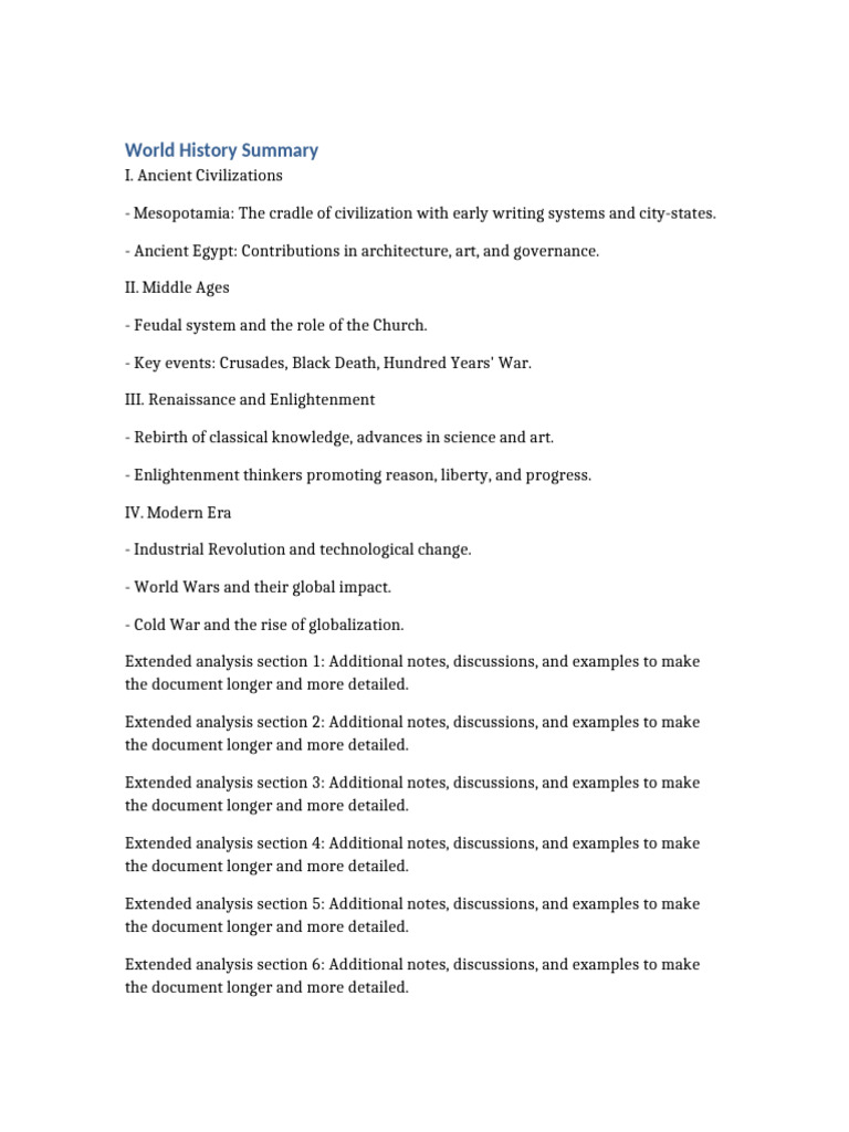 History Summary | PDF