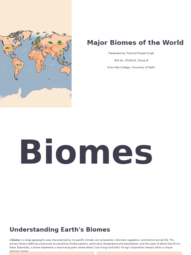 Overview of Earth's Major Biomes | PDF | Forests | Grassland