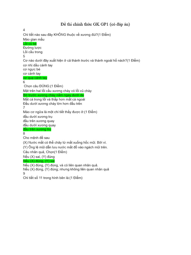 Đề Thi Giữa Kỳ GP1 Y2022 | PDF