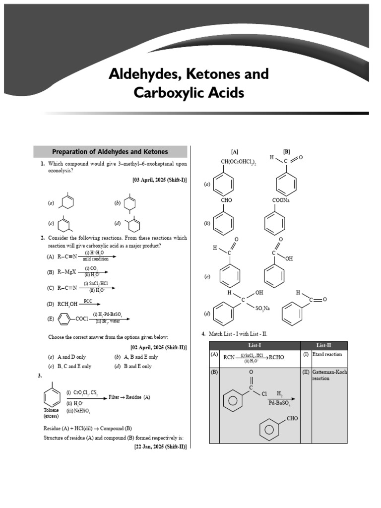 Aldehydes, Ketones and Carboxylic Acids-1 | PDF | Aldehyde | Ether