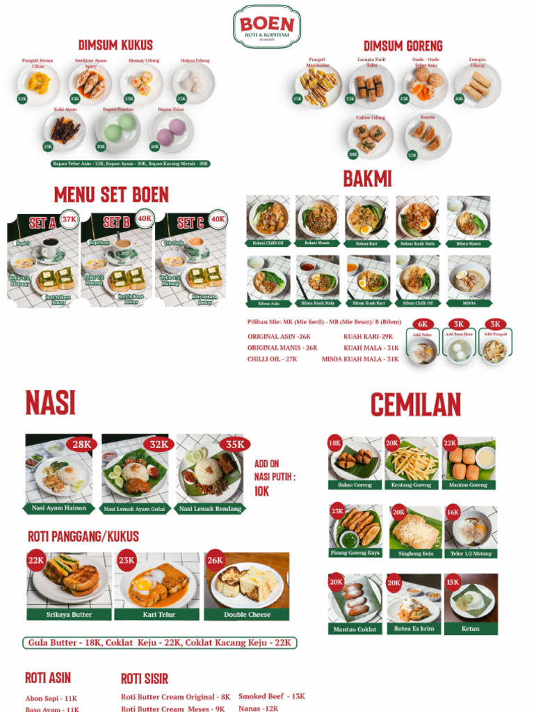 Menu Boen Update | PDF