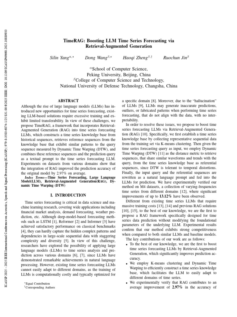TimeRAG Boosting LLM Time Series Forecasting Via Retrieval-Augmented ...