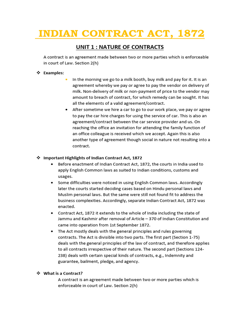 Indian Contract Act 1872 5 2-1 | PDF | Consideration | Civil Law (Legal ...