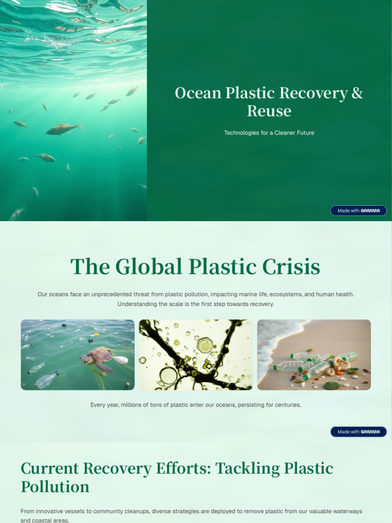 Ocean Plastic Recovery Technologies | PDF | Recycling | Plastic