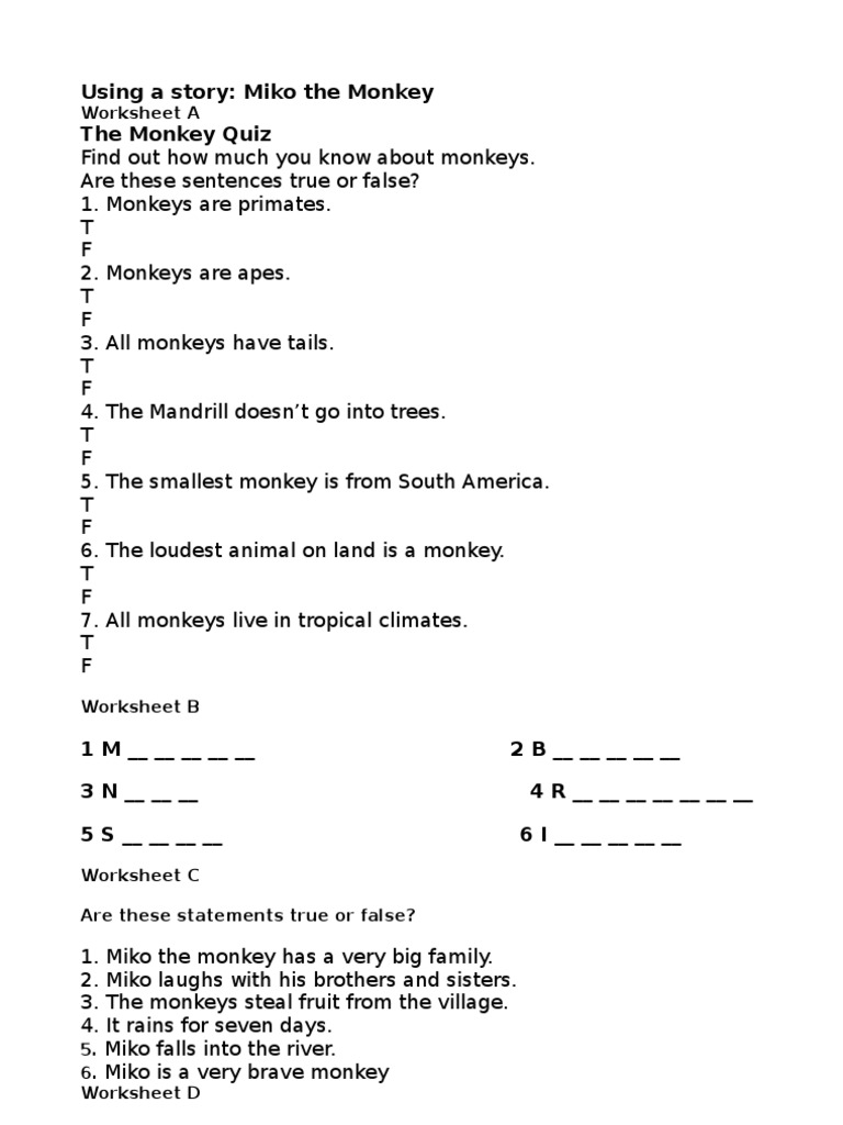 Lesson Plan | PDF | Monkey | Lesson Plan