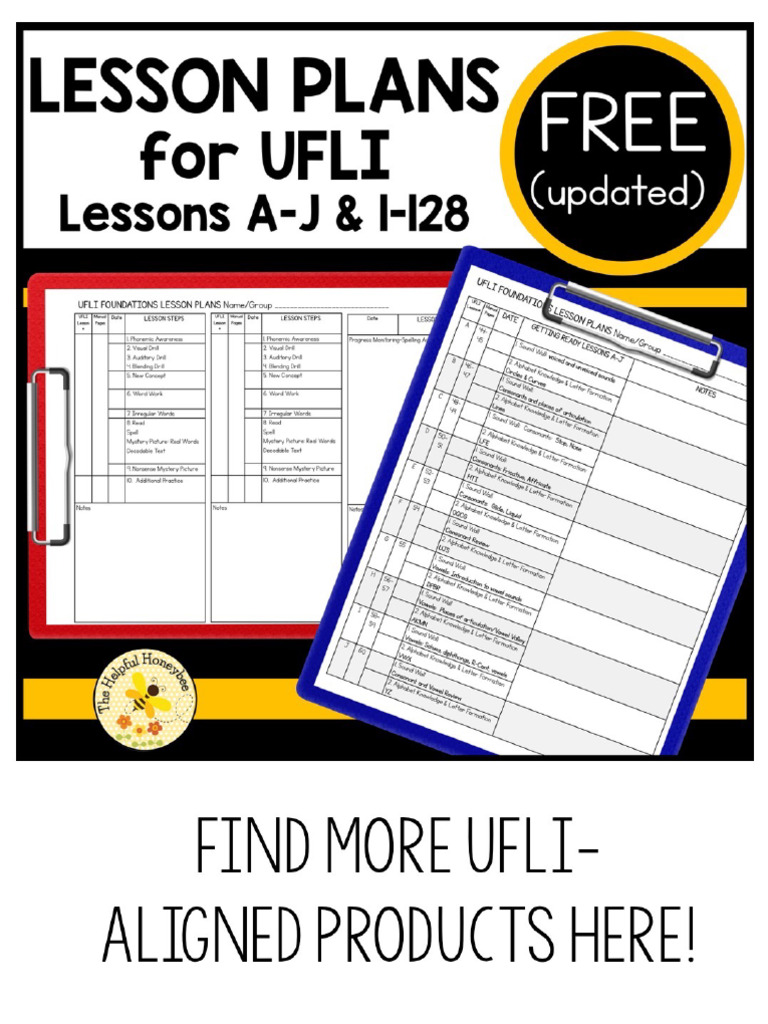FREE UFLI Lesson Plan Forms Vertical | PDF