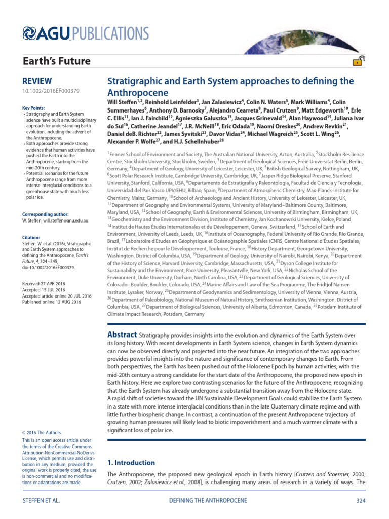 Defining the Anthropocene Epoch | PDF | Geologic Time Scale | Anthropocene
