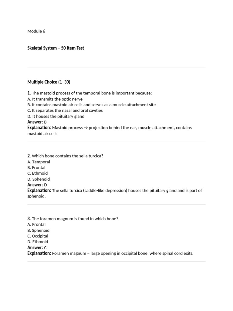 Ana Phy Module 6 and 7 Review Questions | PDF | Muscle Contraction | Skeletal Muscle