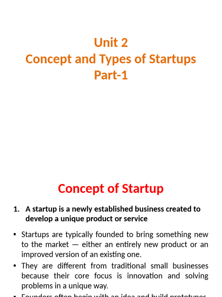 Understanding Startup Concepts and Types | PDF | Startup Company ...