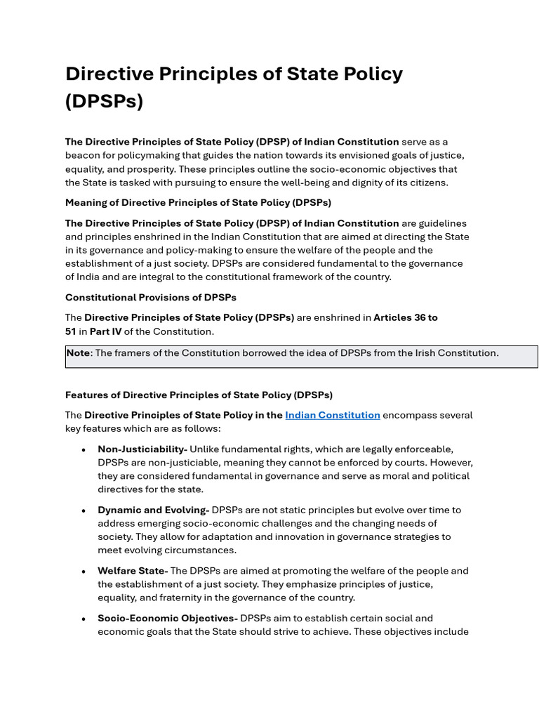 Overview of Directive Principles in India | PDF | Justice | Crime ...