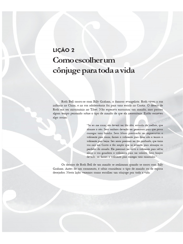 Como Escolher um Cônjuge para a Vida | PDF | Amor | Relação sexual