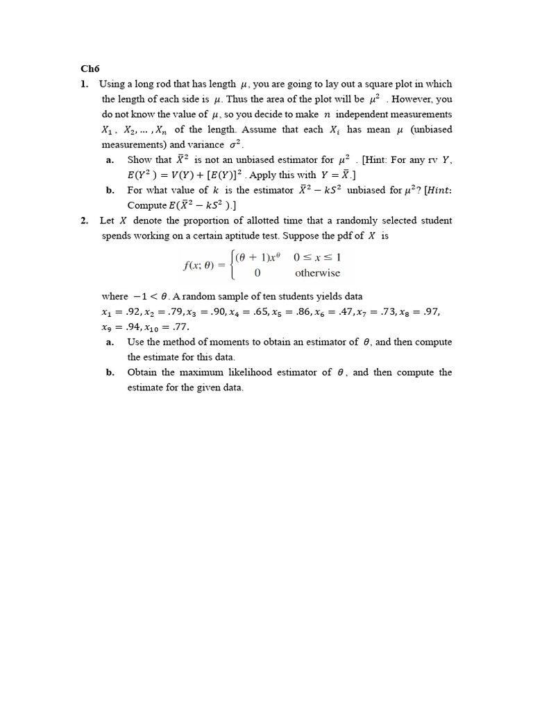 Unbiased Estimators in Statistics | PDF