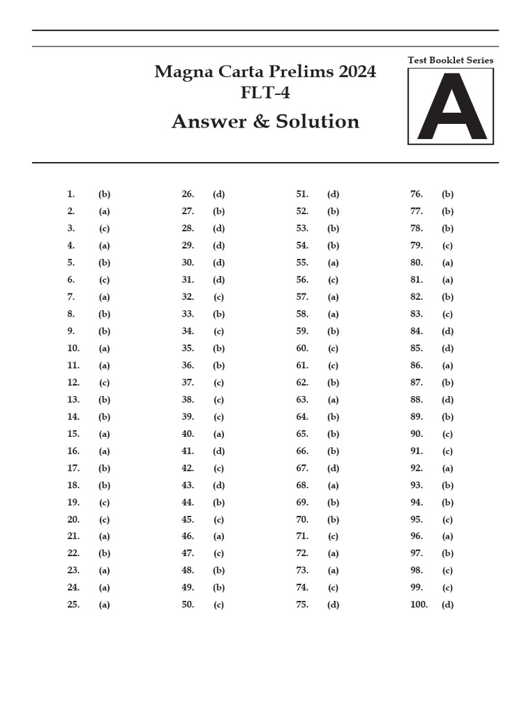 MC Test 4 Answer Solutions Lyst1714611403895 | PDF