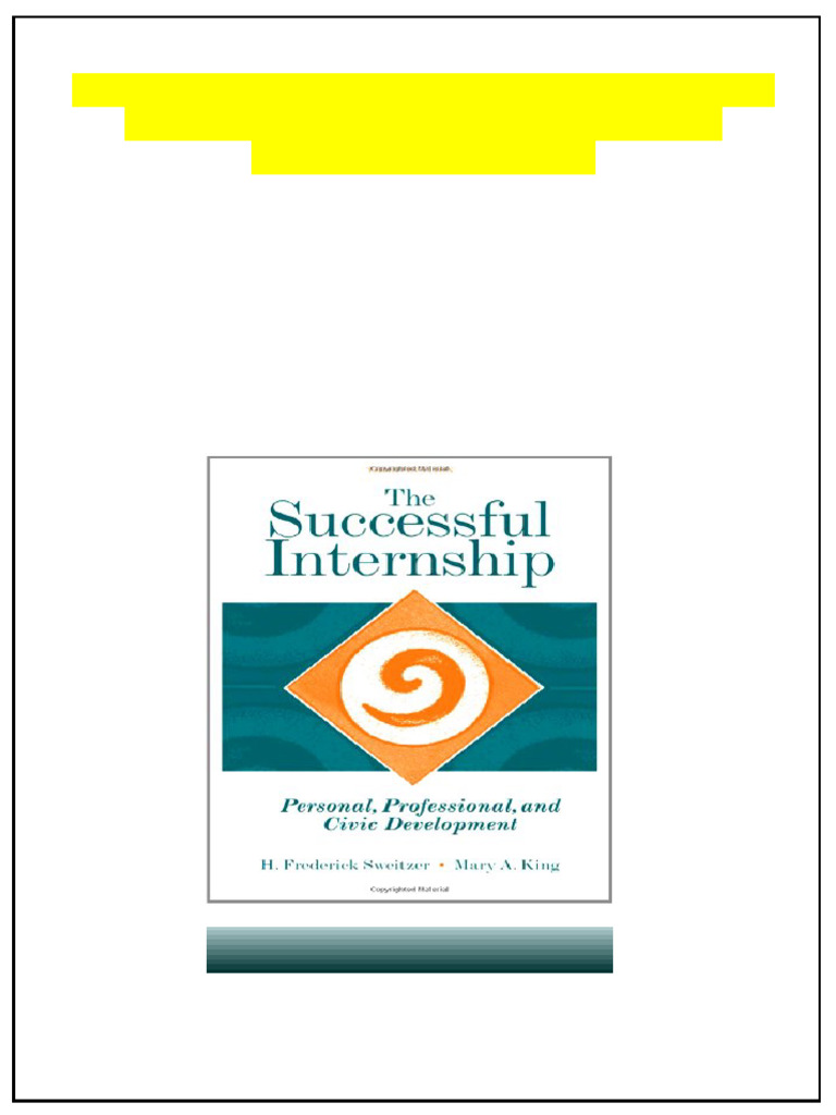 The Successful Internship Personal Professional and Civic Development ...